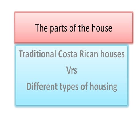 Types of housing, parts of the house and furniture | PPTX