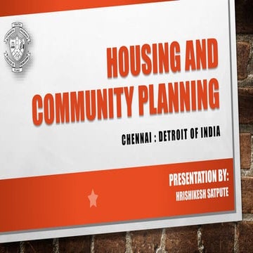 Housing and Community Planning - Chennai | PPT