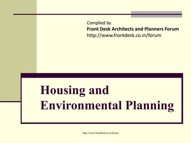 Five Year Plan & Housing Policy (Urban Plannning) | PPTX