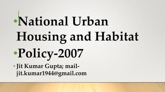 Elements of national housing policy | PPT