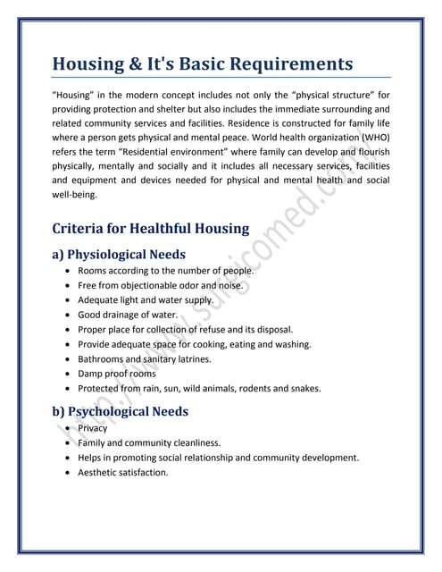 Housing | PPTX | Government Support and Welfare | Financial Assistance