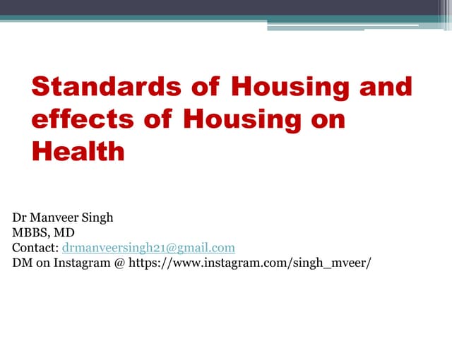 Different types of housing and housing standards | PPTX