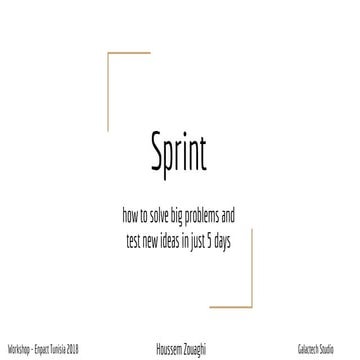 Sprint, How to solve big problems and test new ideas in 5 days | PDF