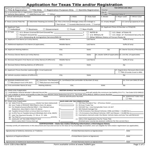 Houston auto title transfer form pdf | PDF