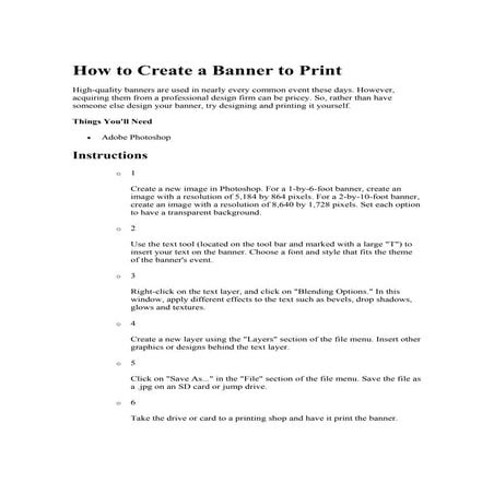 How to create a banner to print | PDF