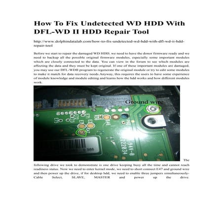 How to fix undetected wd hdd with dfl wd ii hdd repair tool | PDF