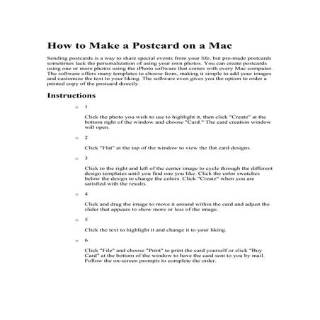 How to make a postcard on a mac | PDF