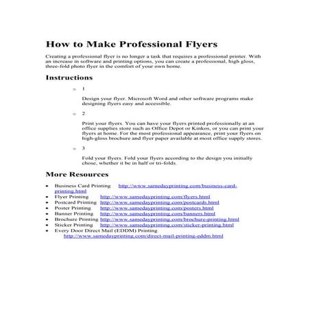 How to make professional flyers | PDF