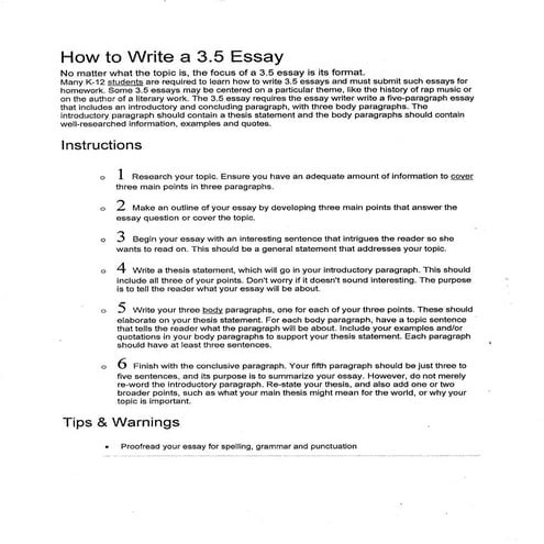 How to write a 3.5 essay | PDF