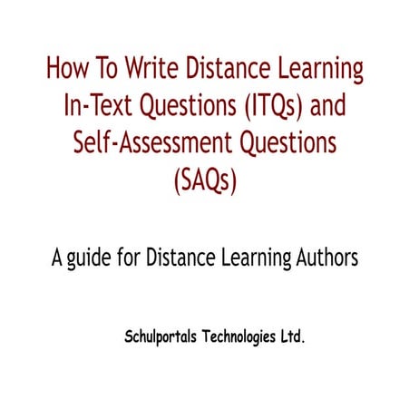 In-Text Questions and Answers in ODL Course Material: How To | PPT