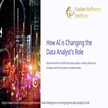 How Artificial Intelligence Is Changing the Data Analyst’s Role | PPTX