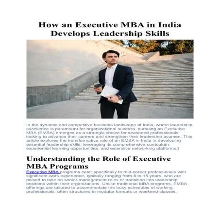 Unlocking Success with a Management Development Programme in India | PDF