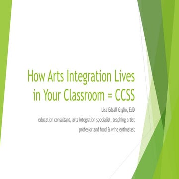 How arts integration lives in your classroom = CCSS | PPT