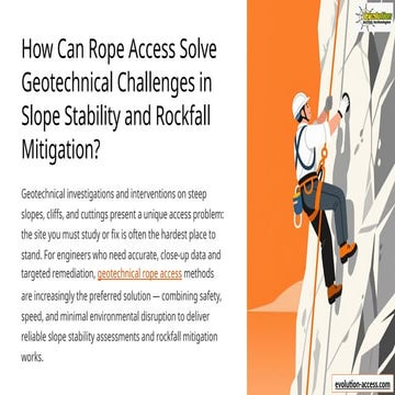 How Rope Access Solves Slope Stability and Rockfall Mitigation ...