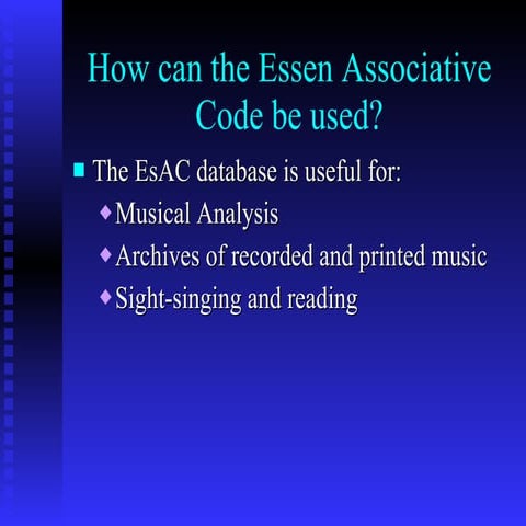 How Can The Essen Associative Code Be Used | PPT