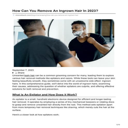 How Can You Remove An Ingrown Hair In 2023? | PDF