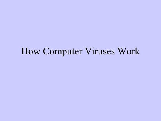 presentation on computer virus | PPT
