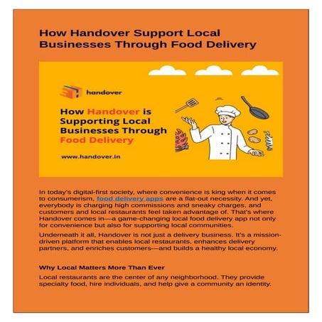 How Handover Support Local Businesses Through Food Delivery | PDF