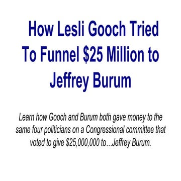 How Lesli Gooch Tried To Funnel $25 Million To Jeffrey Burum | PDF