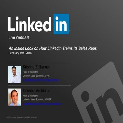 How LinkedIn trains its Sales Reps | PDF