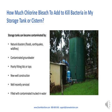 How much-chlorine-to-add-to-tank-to-kill-bacteria | PPTX | Indoor Environmental Quality | Home ...