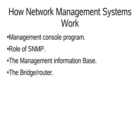 How Network Management Systems Work | PPT