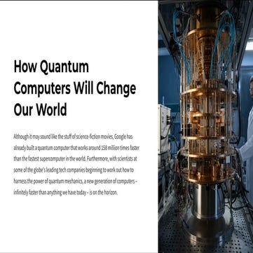 Domen Zavrl - How Quantum Computers Will Change Our World | PDF