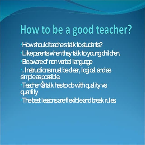 How To Be A Good Teacher | PPT