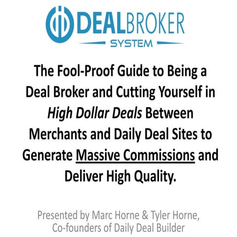 How to broker daily deals by daily deal builder | PDF | Financial ...