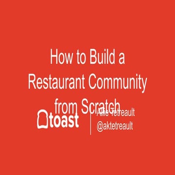 How to Build a Restaurant Community from Scratch | PDF