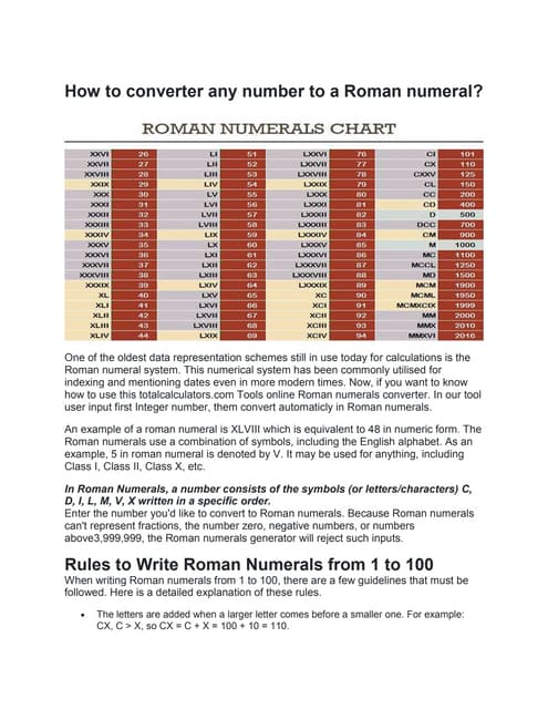 Roman numerals | PPTX