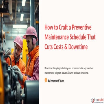 Preventive Maintenance Software. The Smart Way to Reduce Downtime and ...