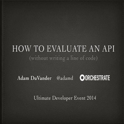 How To Evaluate an API | PDF