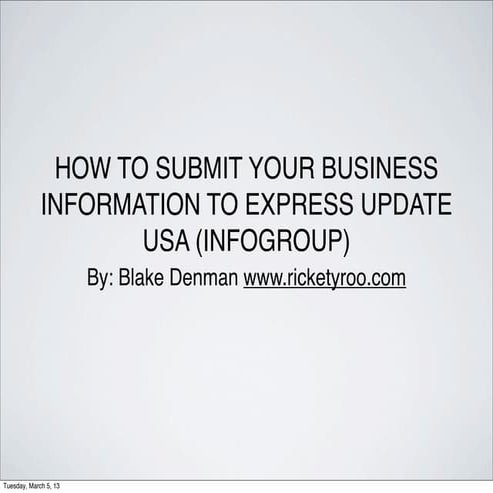 How To Submit Your Business To Express Update USA | PDF