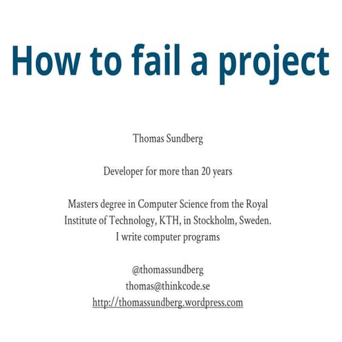 How to fail a project | PDF