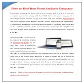 How to Find Best Form Analysis Company
