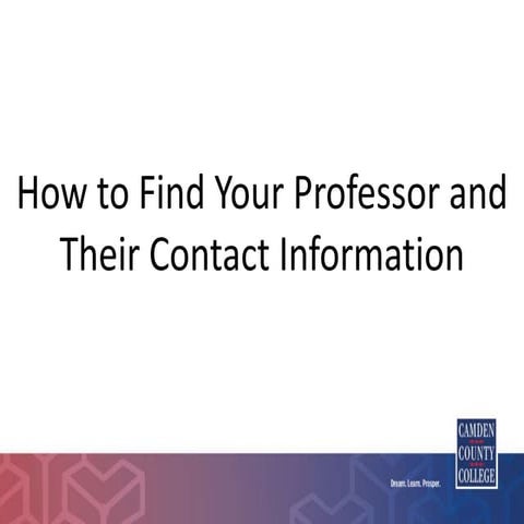 How to find your professor and their contact information | PPT