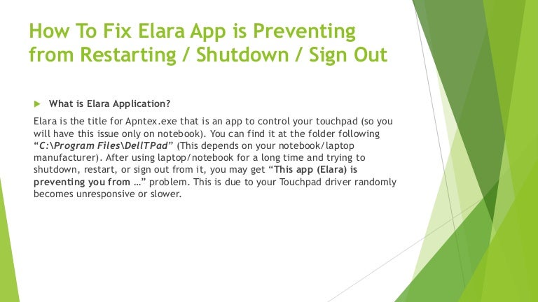 How To Fix "Elara App is Preventing Shutdown/Restarting/Sign out" In