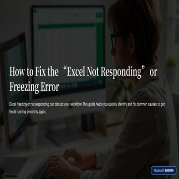 How to Fix the “Excel Not Responding” or Freezing Error | PDF