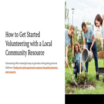 How to Get Started Volunteering with a Local Community Resource | PPT