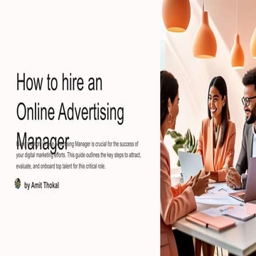 How to hire an Online Advertising Manager? | PPT