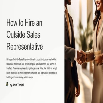 How to Hire an Outside Sales Representative | PPTX