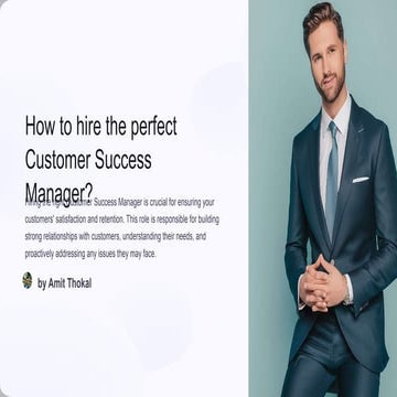 How to Hire the Perfect Customer Success Manager | PPT