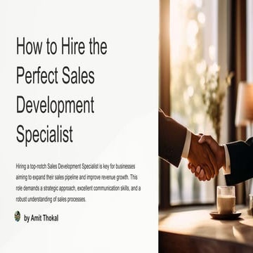 How to hire a perfect Sales Trainer for your organisation | PPTX