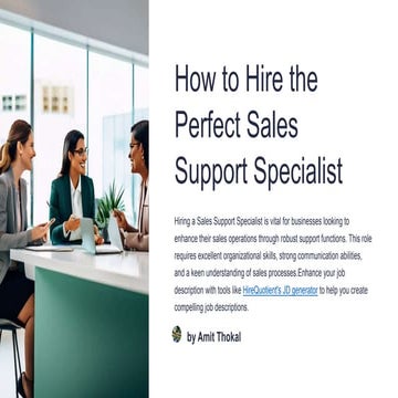 How to Hire the Perfect Sales Support Specialist | PPTX