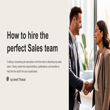 How to hire the perfect Sales team for your organisation | PPT