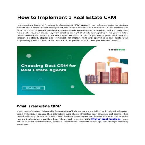 How to Implement a Real Estate CRM Software | PDF