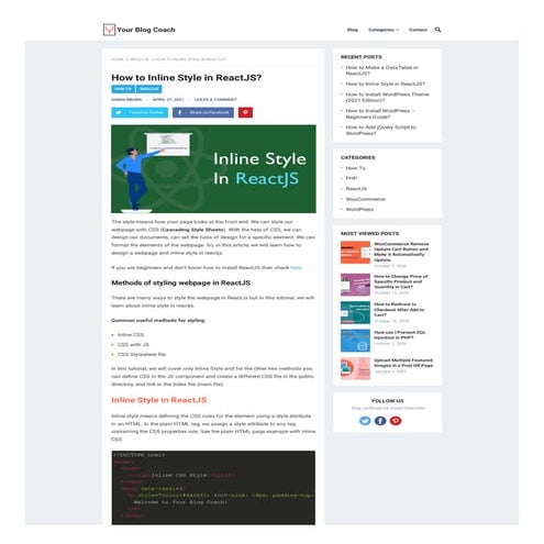 How To Inline Style In Reactjs Pdf 