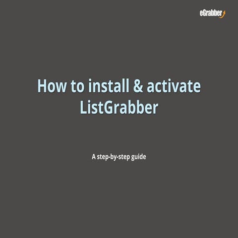 How to Install and Activate ListGrabber Plugin | PDF