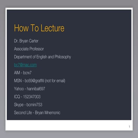 How To Lecture | PPT